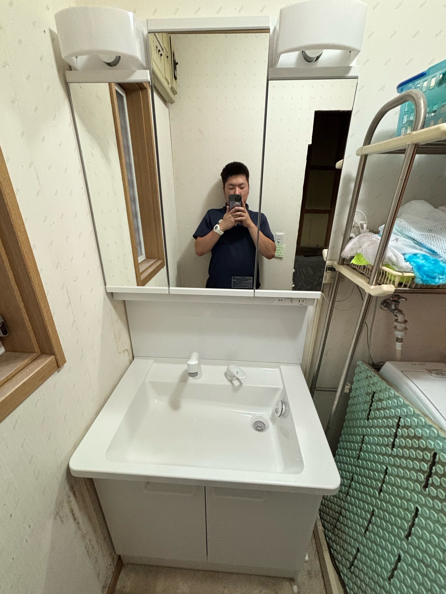 渋川市 洗面台工事 〈TOTO Vシリーズ W750 三面鏡〉 | リフォームモリハウス｜渋川市,吉岡町,榛東村,東吾妻町水廻りリフォーム専門店